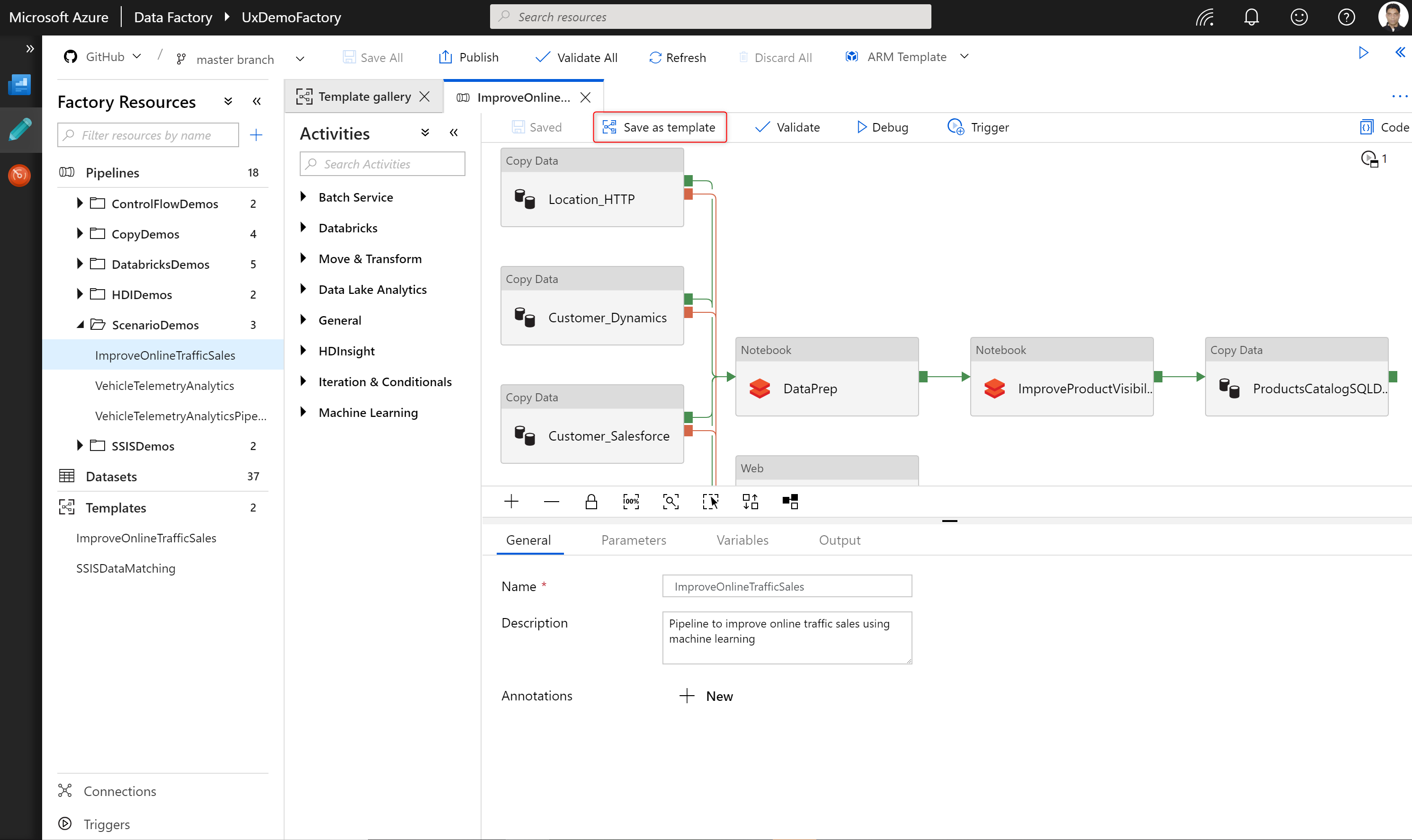 Azure Data Factory Templates – Azure Data Engineering